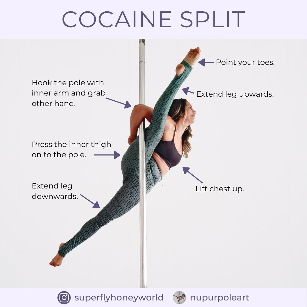 Pole Trick Tutorial: Cocaine Split - Super Fly Honey Sticky Pole Wear
