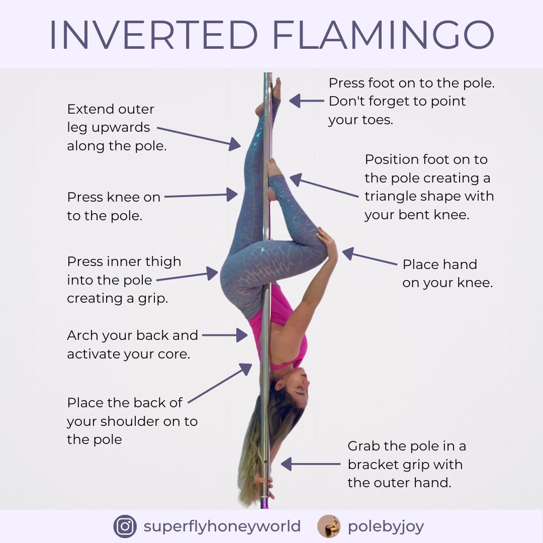Pole Trick Tutorial: Inverted Flamingo - Super Fly Honey Sticky Pole Wear